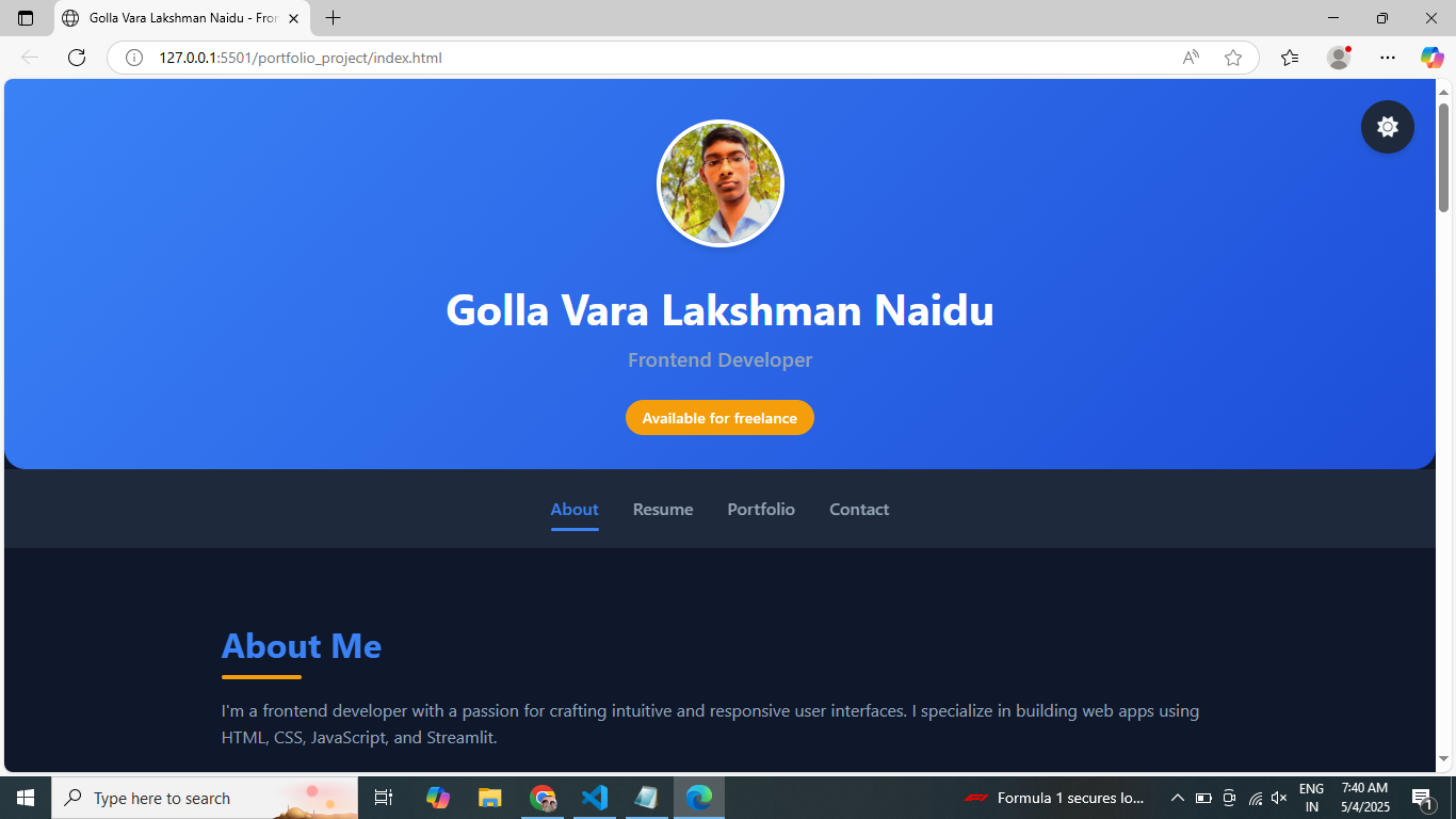 Golla Vara Lakshman Naidu - Frontend Developer